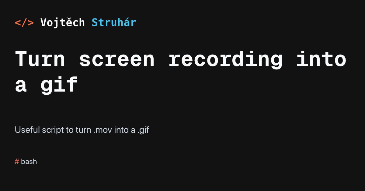 Turn screen recording into a gif